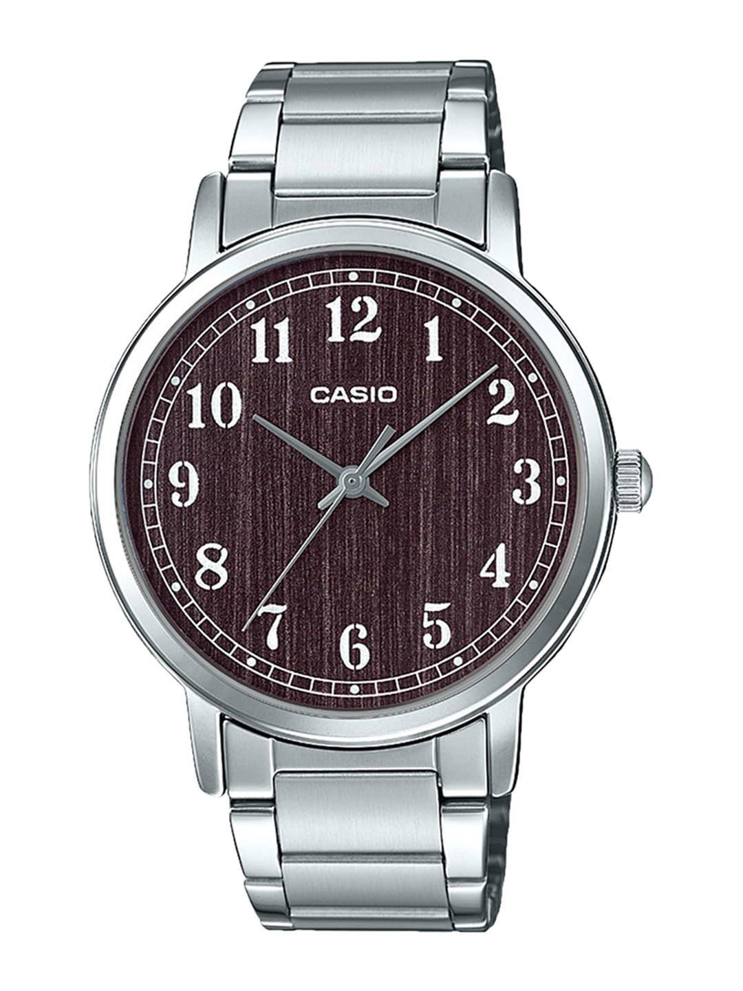 Buy CASIO Enticer Men Brown Silver Toned Analogue Watch MTP E145D 5B1DF ...