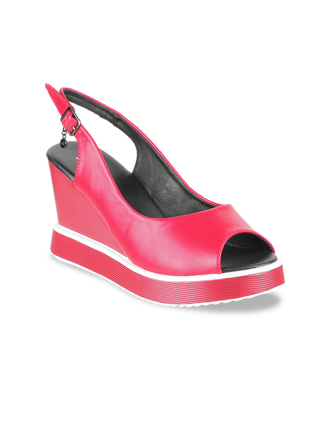 Buy Metro Women Red Solid Wedges - Heels for Women 11795362 | Myntra
