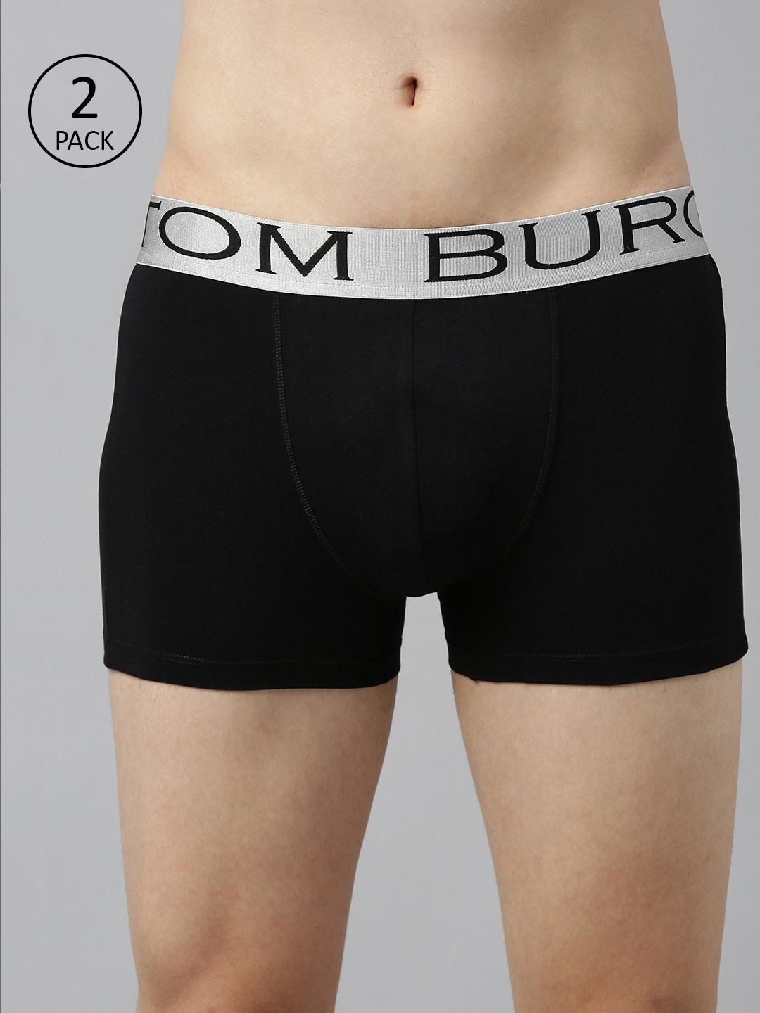 Buy TOM BURG Pack Of 2 Black Solid Trunks 210 - Trunk for Men 11800260 ...