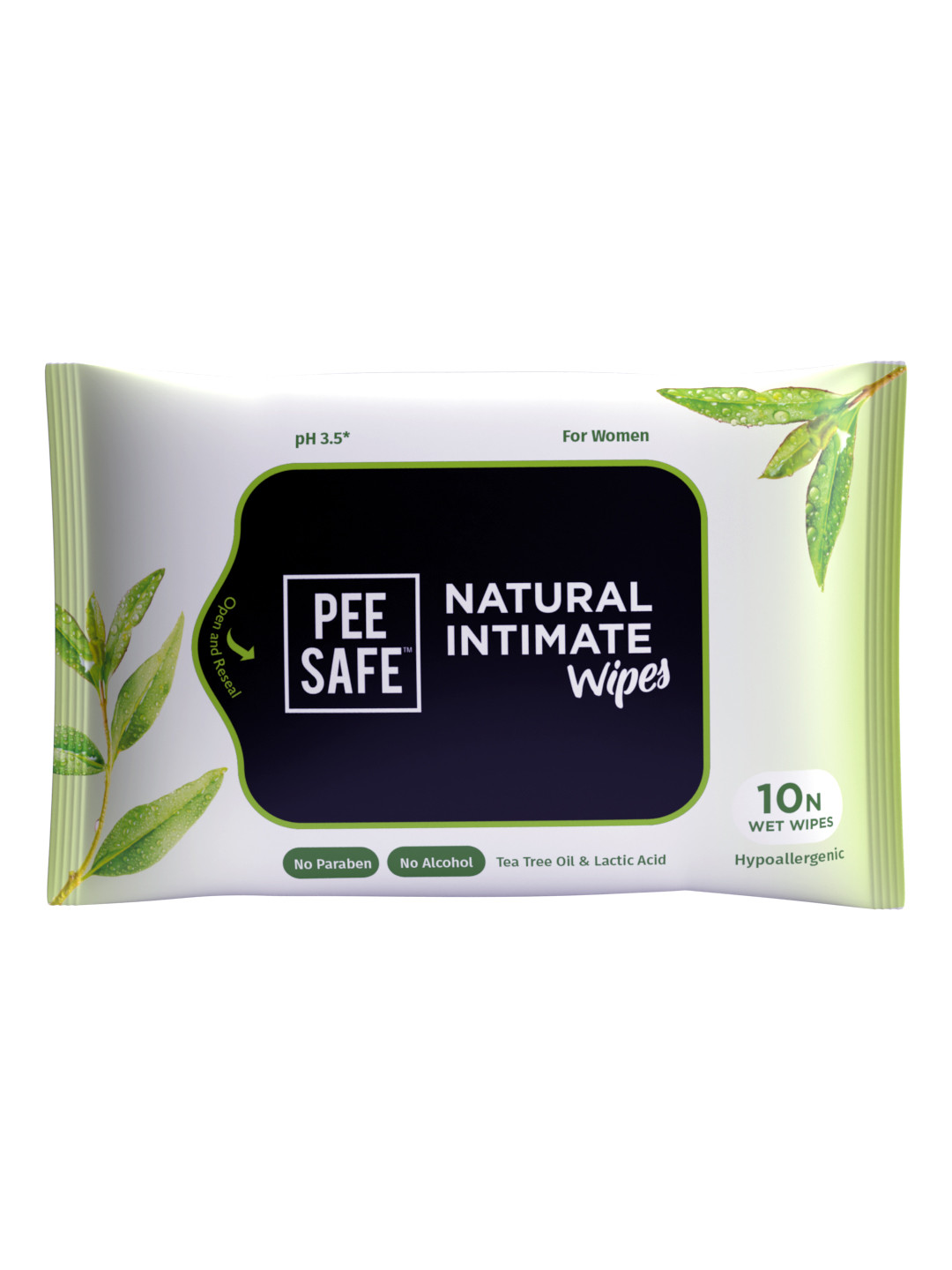 Buy Pee Safe Women Pack Of 10 Natural Intimate Wipes - Feminine Hygiene ...