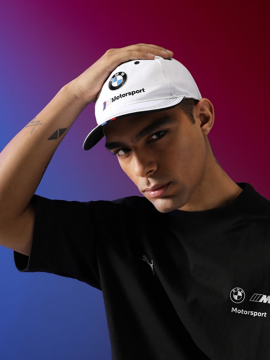 Buy PUMA Motorsport Unisex White Embroidered BMW M BB Snapback Cap ...