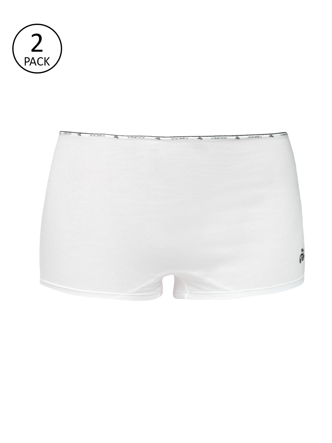 Buy Jockey Women Pack Of 2 White Solid Boy Shorts SS04 0105 - Briefs ...