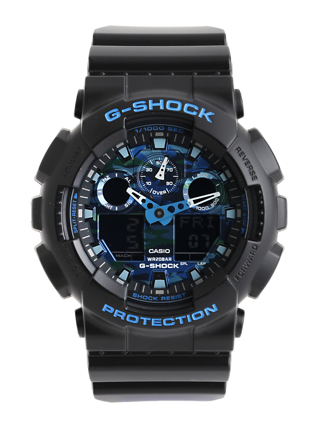 Buy CASIO G Shock Men Black Dial Extra Large Combination Watch GA 100CB ...