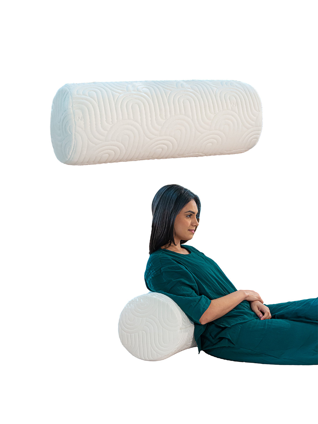 Buy The White Willow Off White Round Memory Foam Bolster - Bolsters for ...