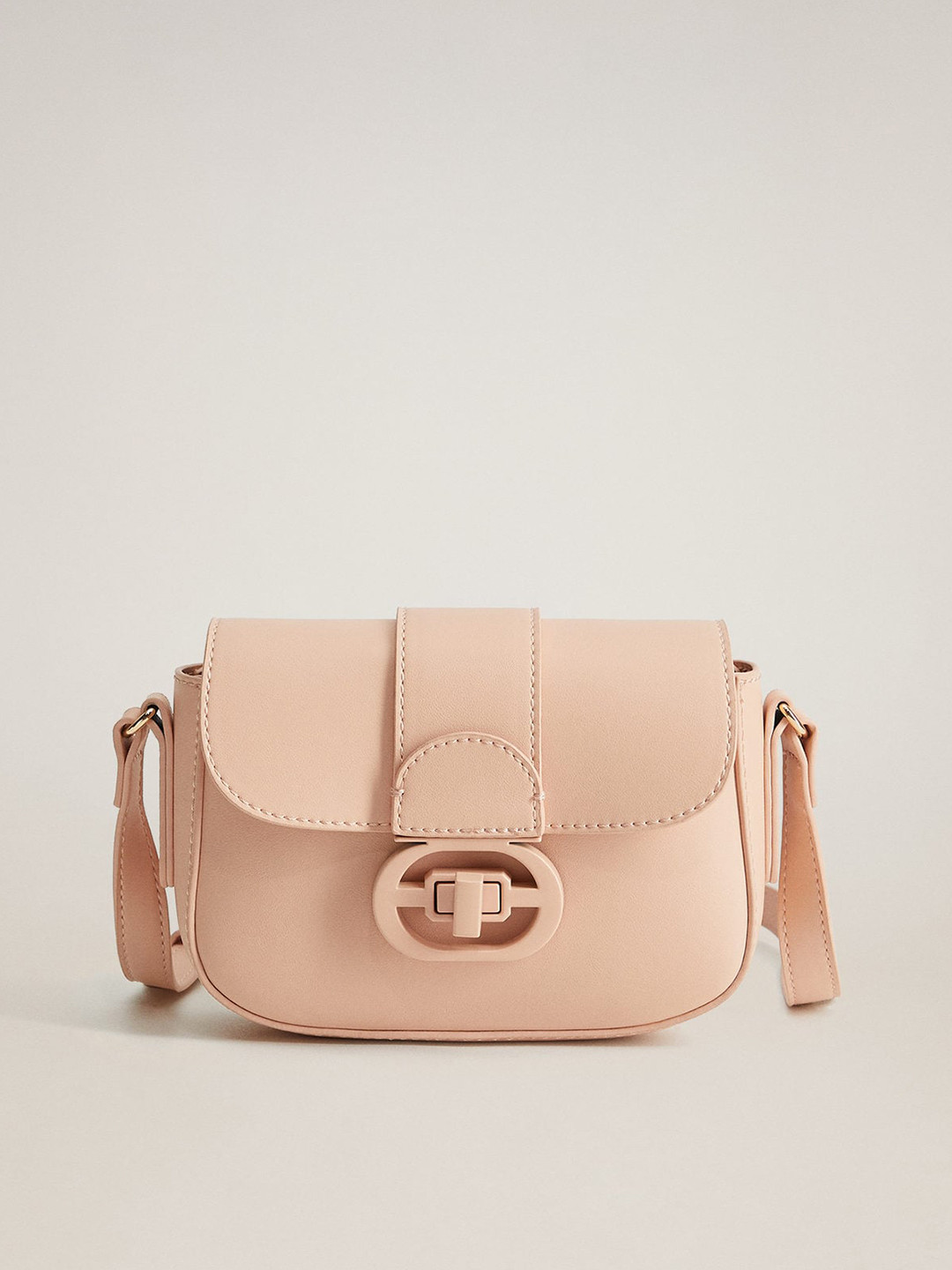 Buy MANGO Women Peach Coloured Solid Sling Bag - Handbags for Women ...