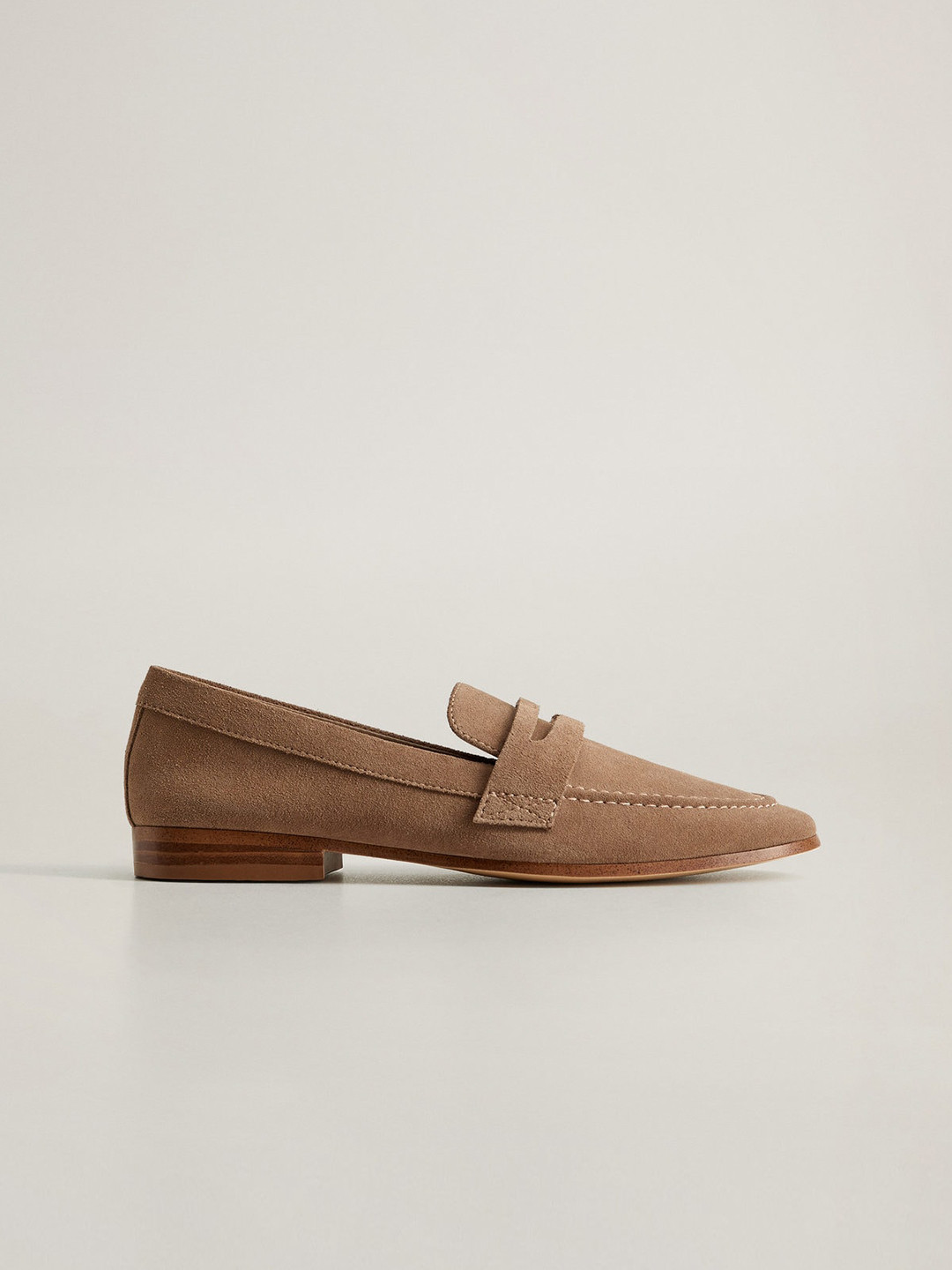 Buy MANGO Women Brown Solid Leather Loafers - Casual Shoes for Women ...