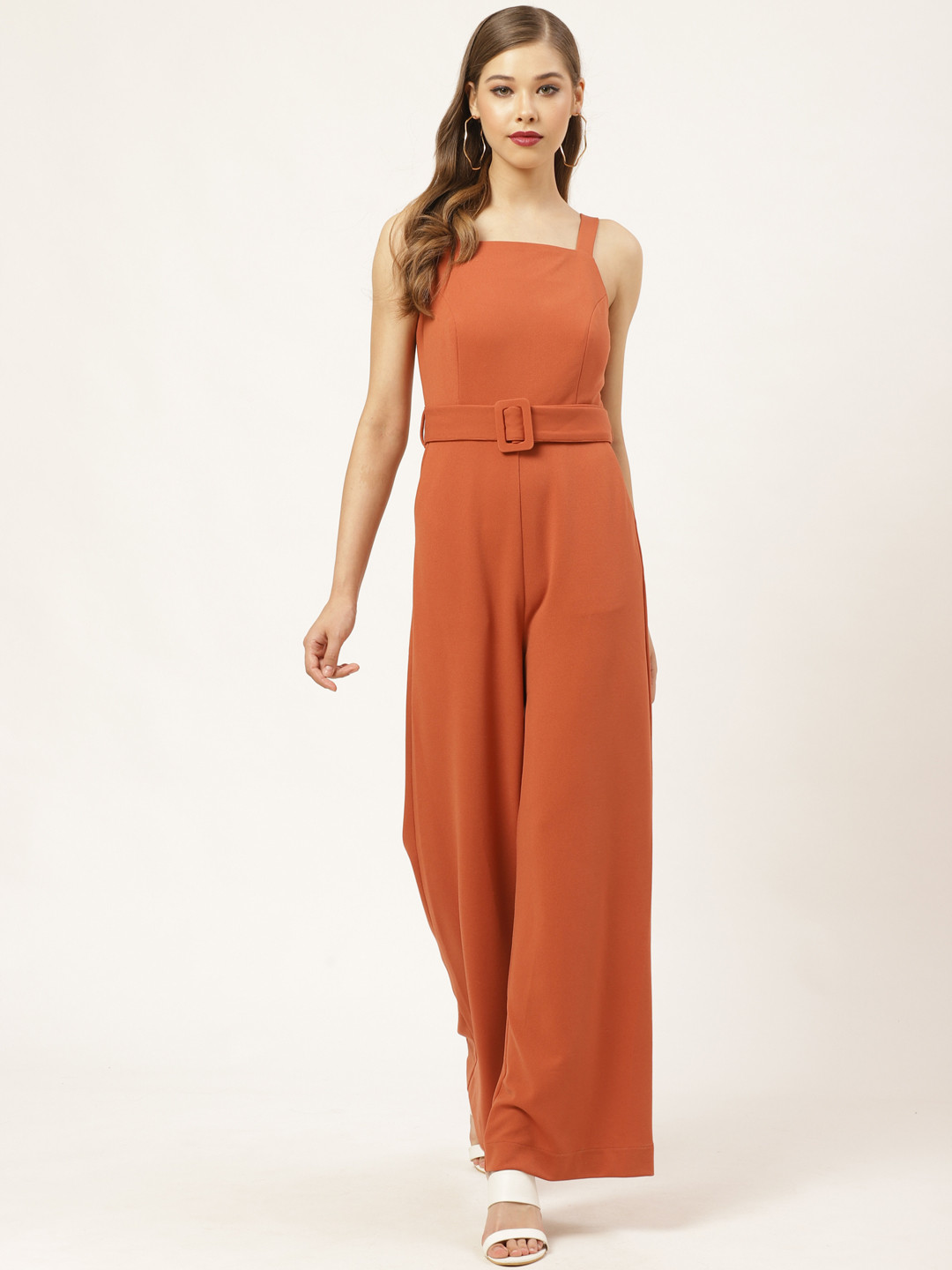 Buy 20Dresses Women Rust Orange Solid Basic Jumpsuit - Jumpsuit for ...