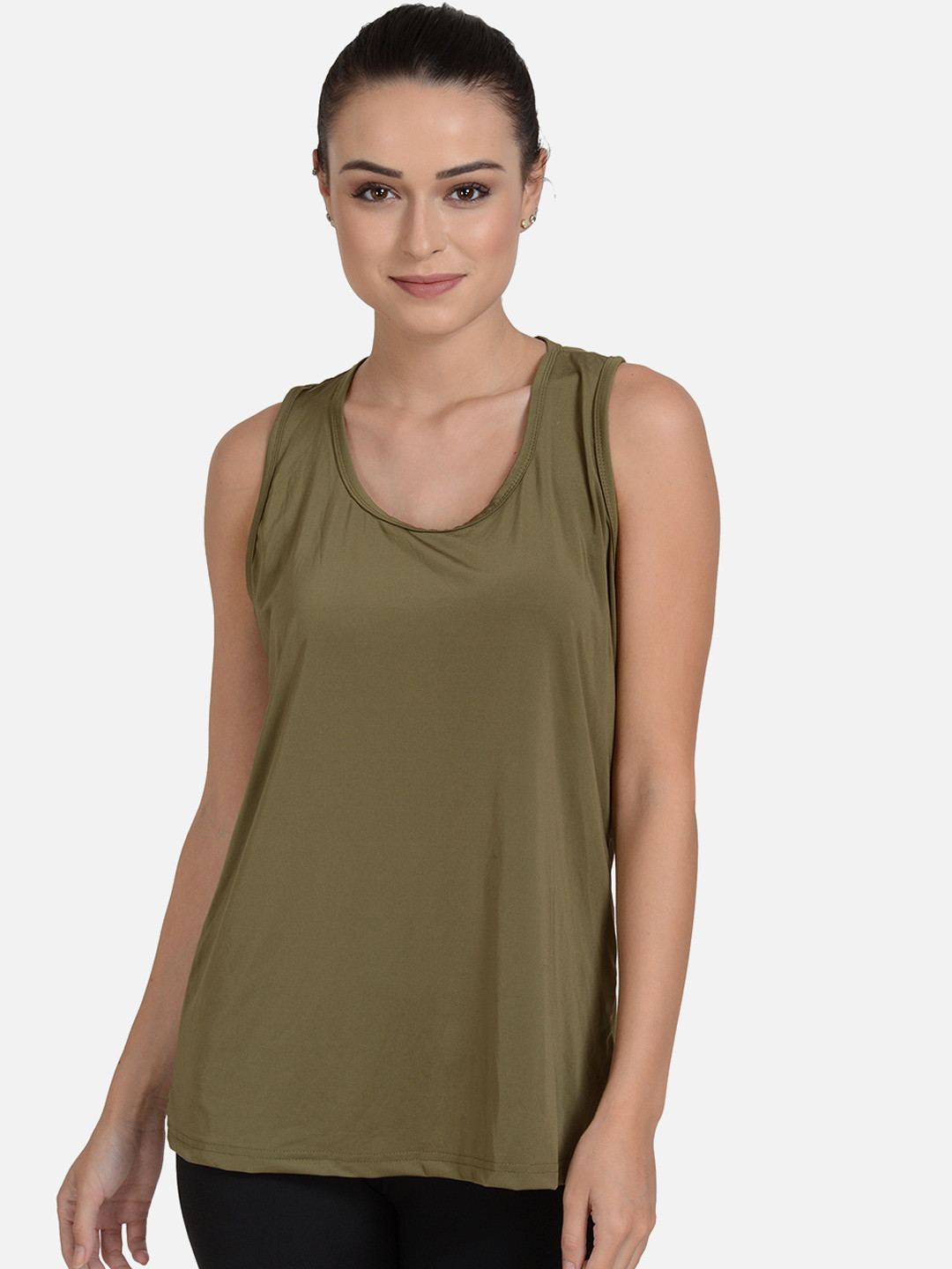 Buy Mod & Shy Women Olive Green Solid Tank Top - Tops for Women ...