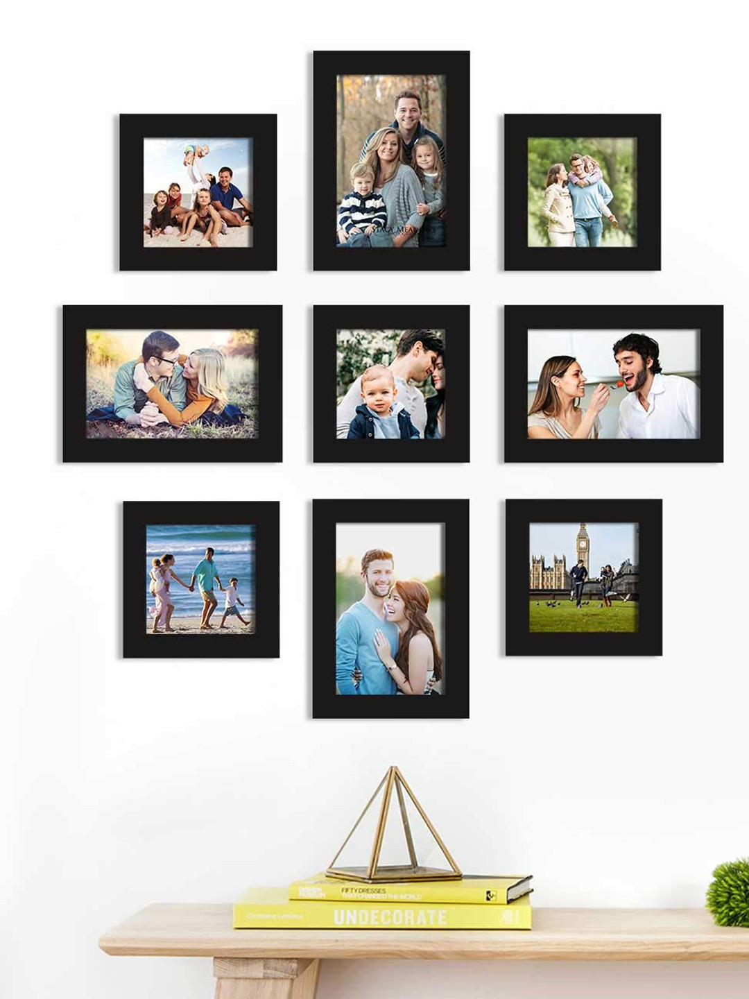 Buy Art Street Set Of 6 Black Solid Individual Photo Frames - Photo ...
