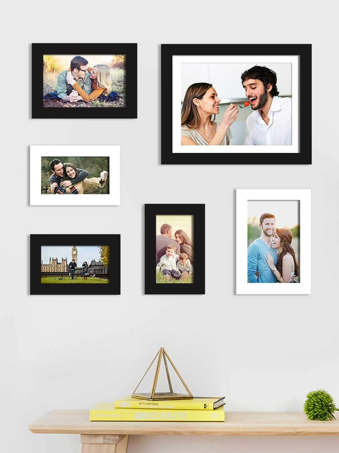 Buy Art Street Set Of 8 Black Solid Individual Photo Frames - Photo ...