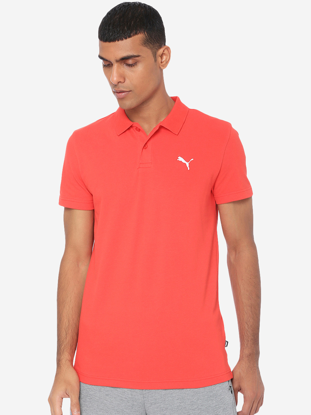 Buy Puma Men Coral Red Graphic Polo IV Collar T Shirt - Tshirts for Men ...