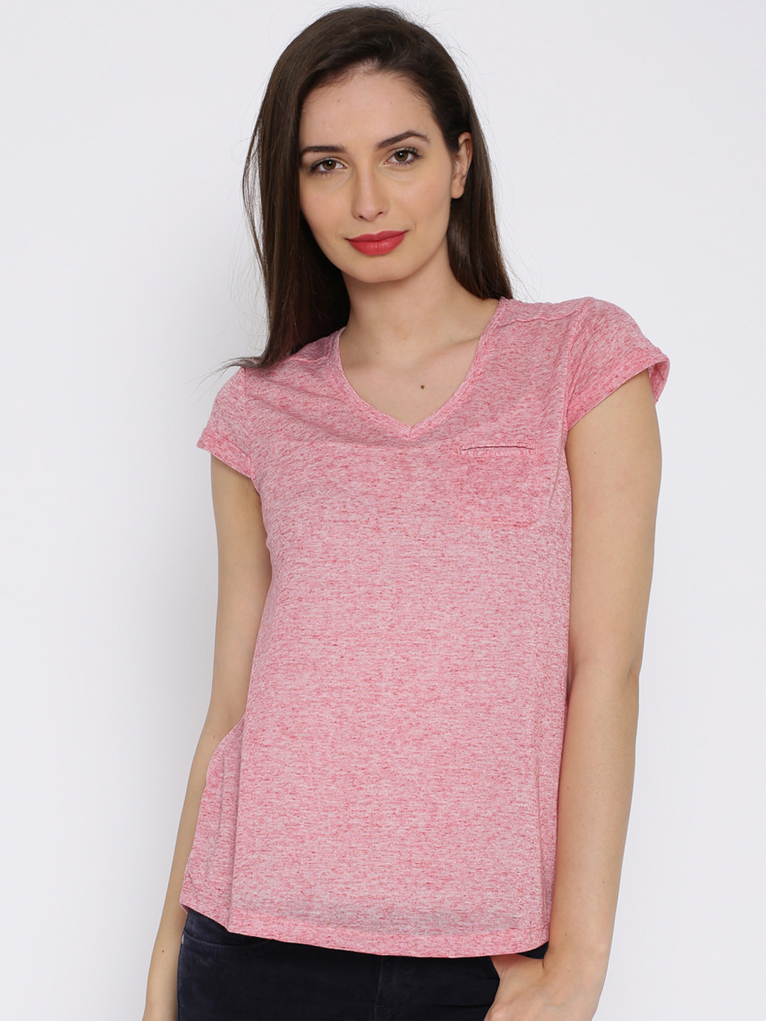 Buy People Coral Pink Top - Tops for Women 1187533 | Myntra