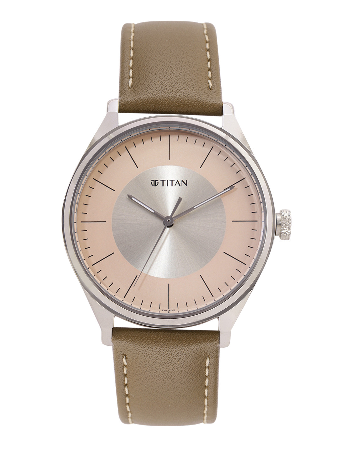 Buy Titan Men Colourblocked Dial & Leather Straps Analogue Watch ...