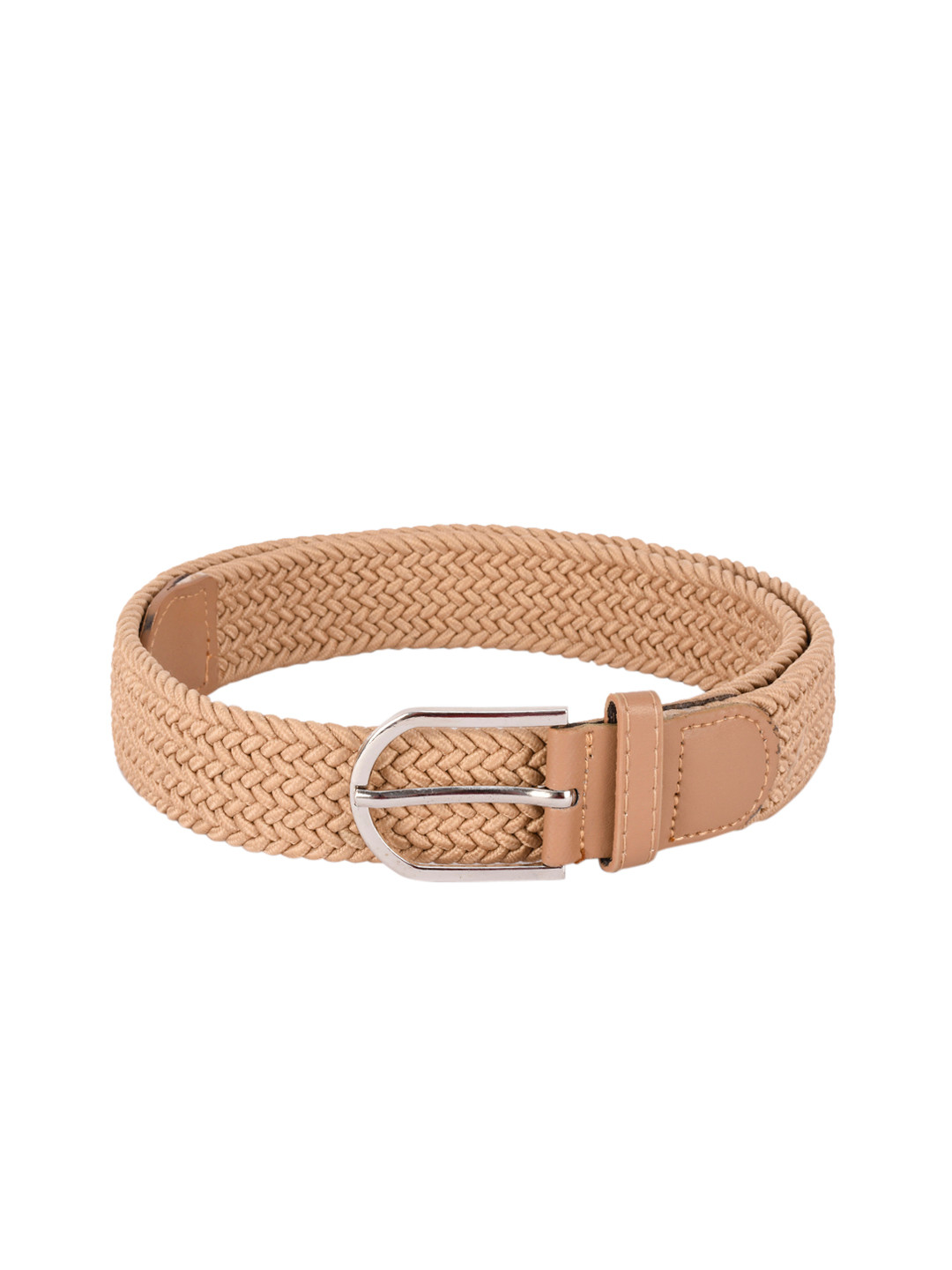 Buy BuckleUp Unisex Peach Coloured Woven Design Belt - Belts for Unisex ...