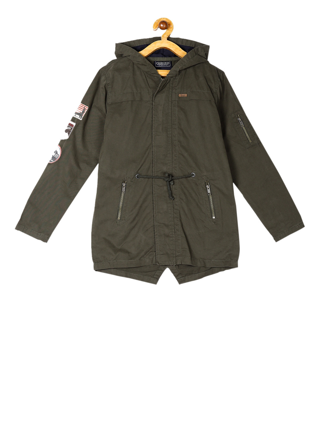 Buy Cherokee Boys Green Solid Parka - Jackets for Boys 11880100 | Myntra