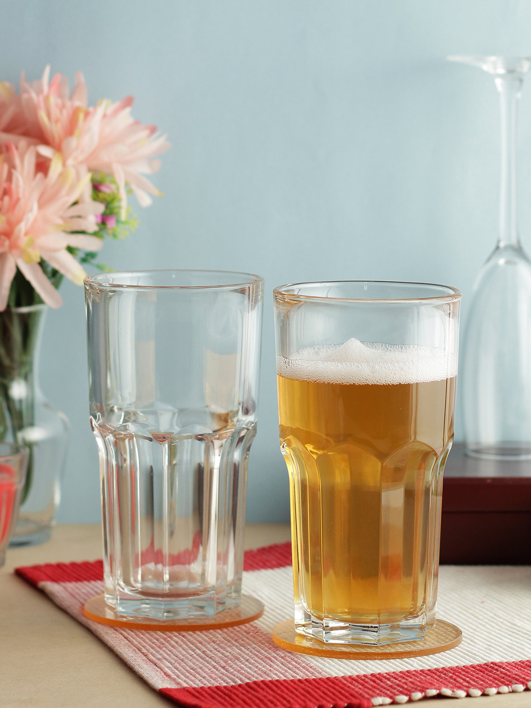 Buy ARCOROC Set Of 6 Transparent Solid Tempered Granity Long Beer ...