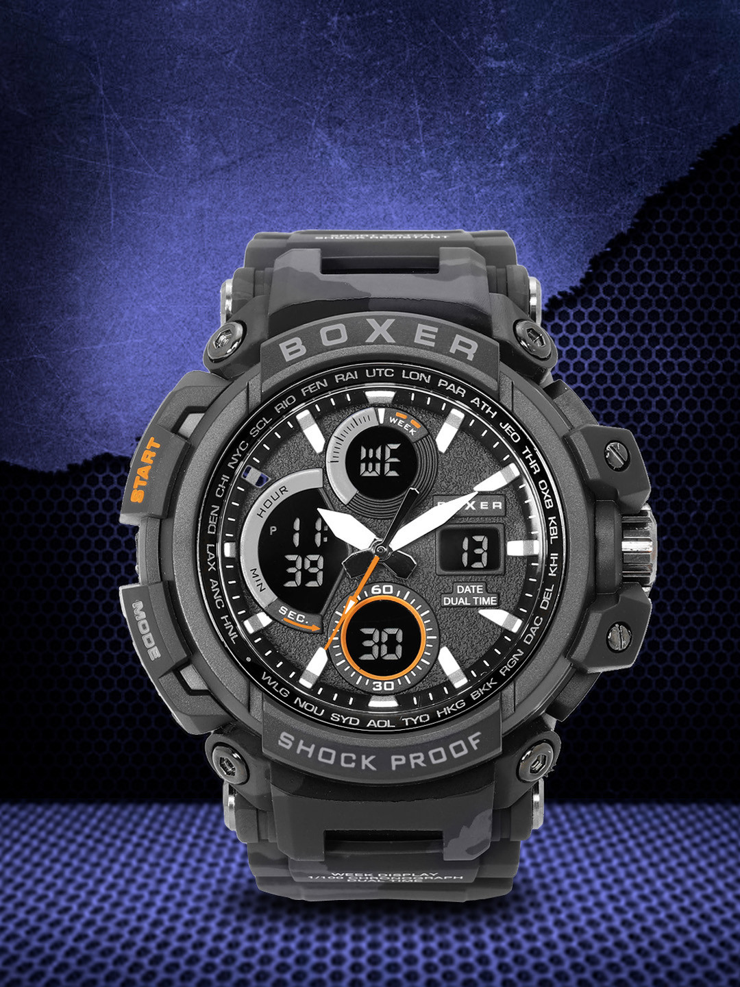 Buy BOXER Men Black & Grey Multifunction Sports Watch BXD039 - Watches ...