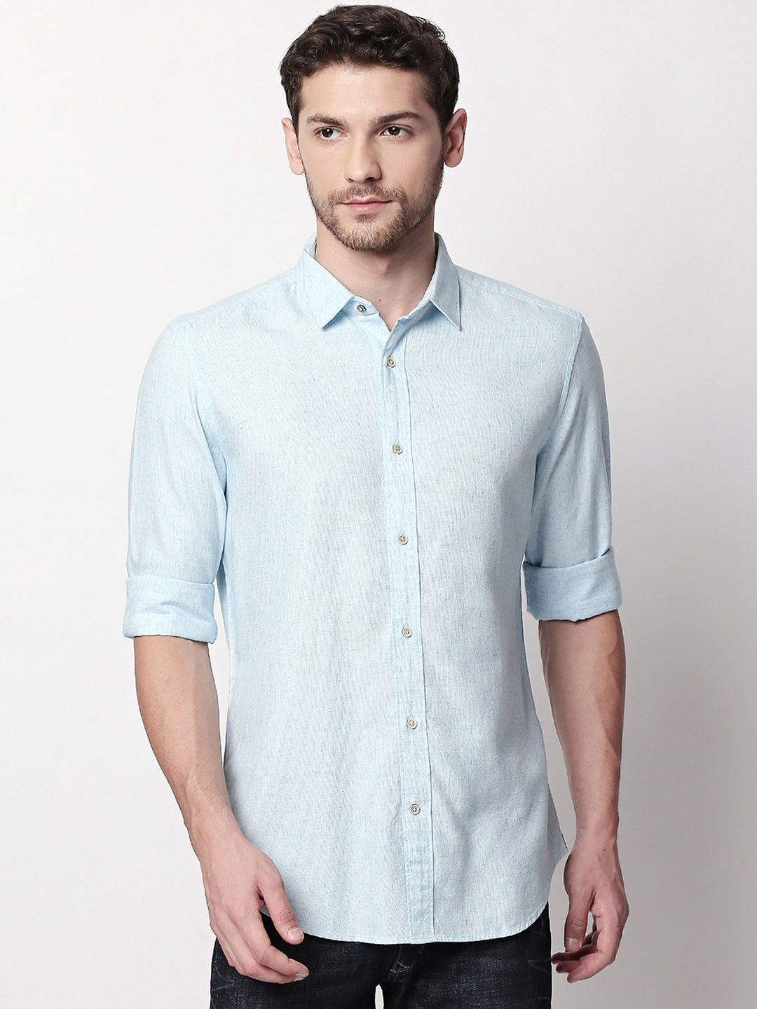 Buy RARE RABBIT Men Splash Ls Regular Fit Solid Shirt - Shirts for Men ...