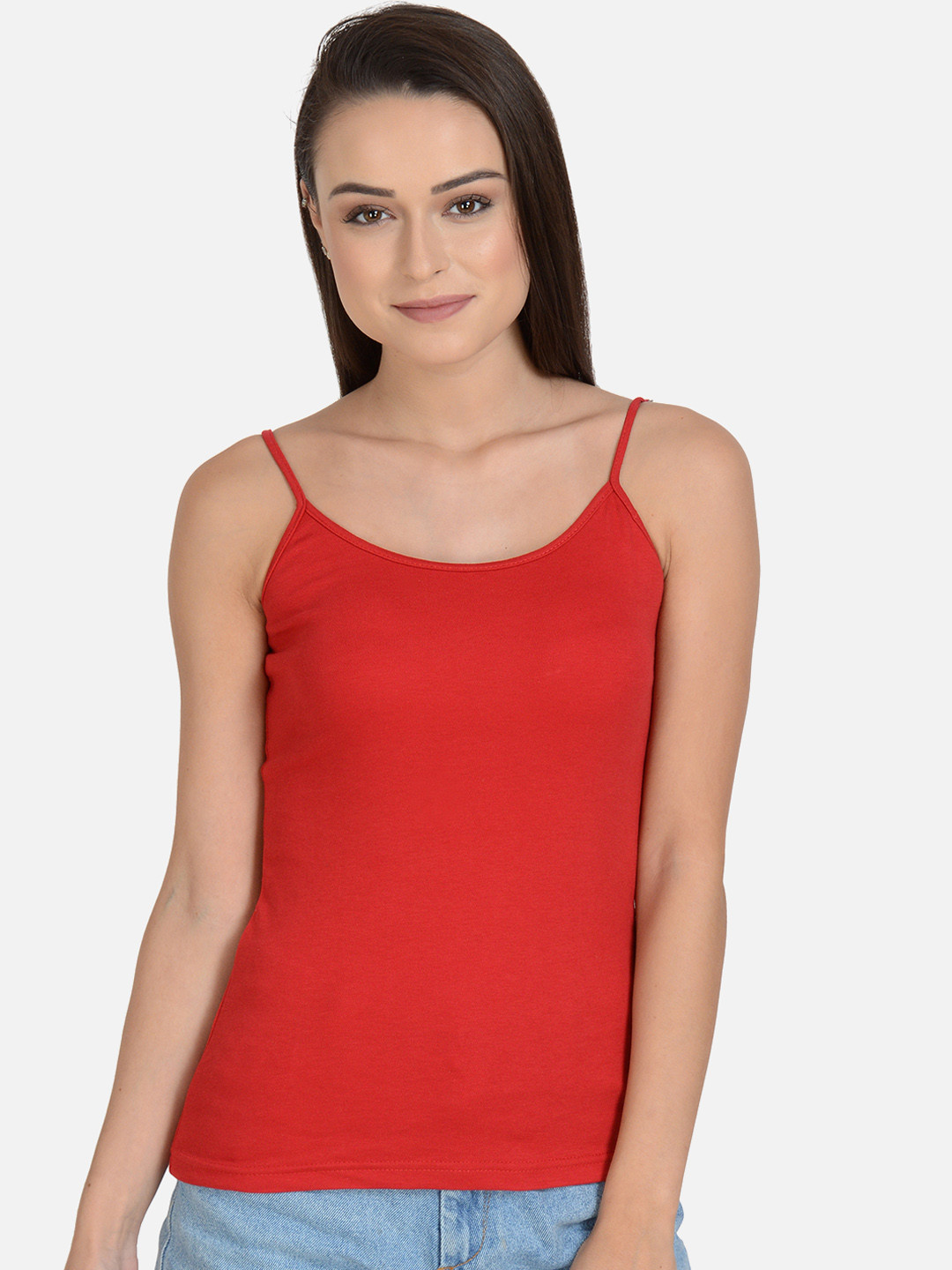 Buy Mod & Shy Women Red Solid Non Padded Camisole - Camisoles for Women ...