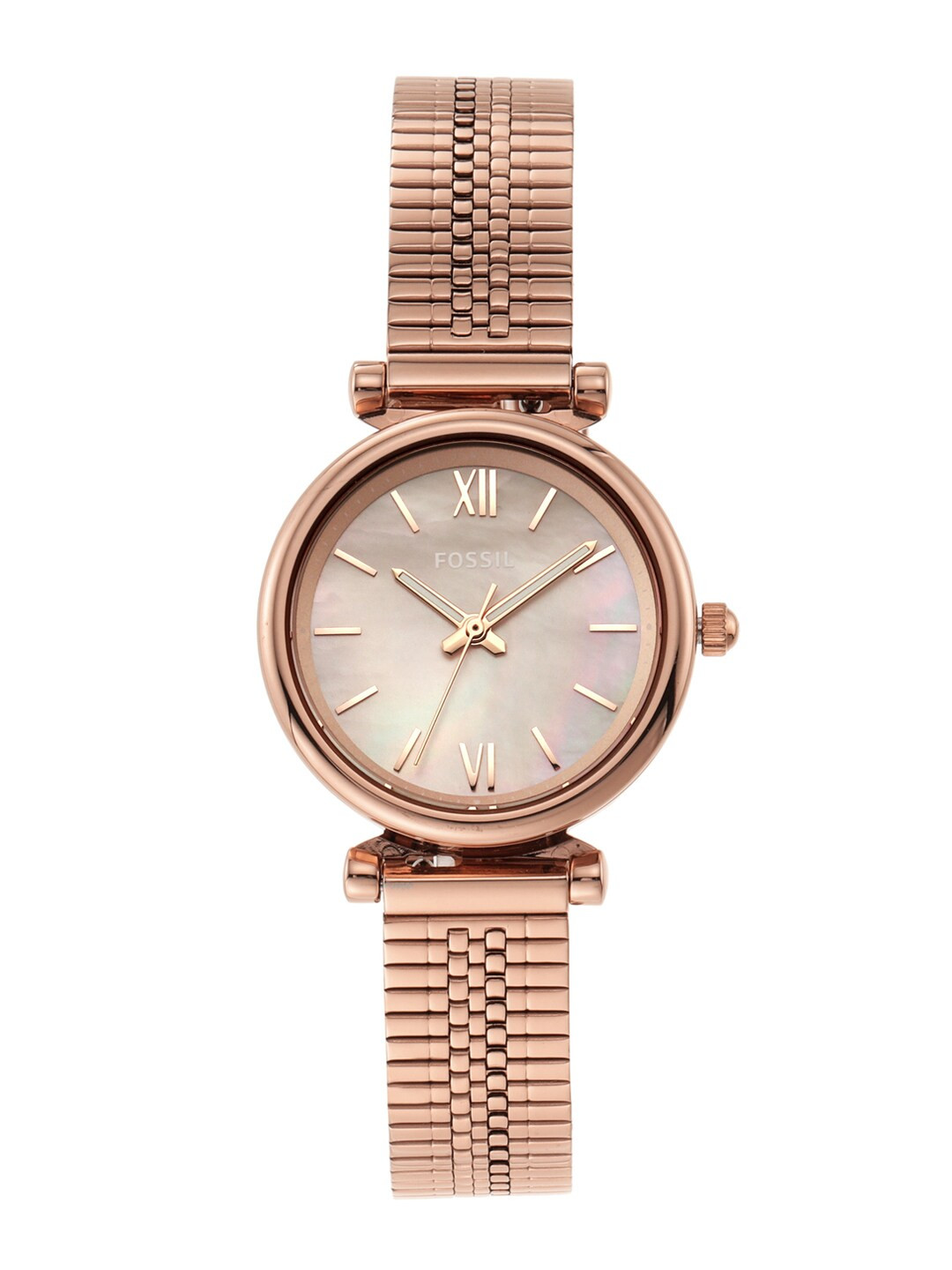 Buy Fossil Women Rose Gold Toned Carlie Mini Analogue Watch - Watches ...