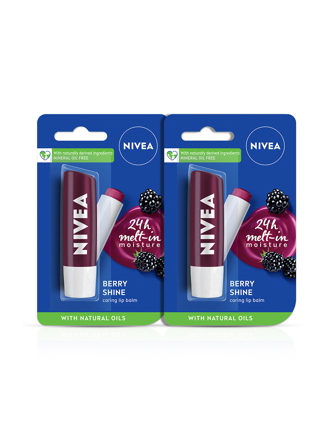 Buy NIVEA Set Of 2 Berry Shine 24H Melt In Moisture Lip Balms - Lip ...