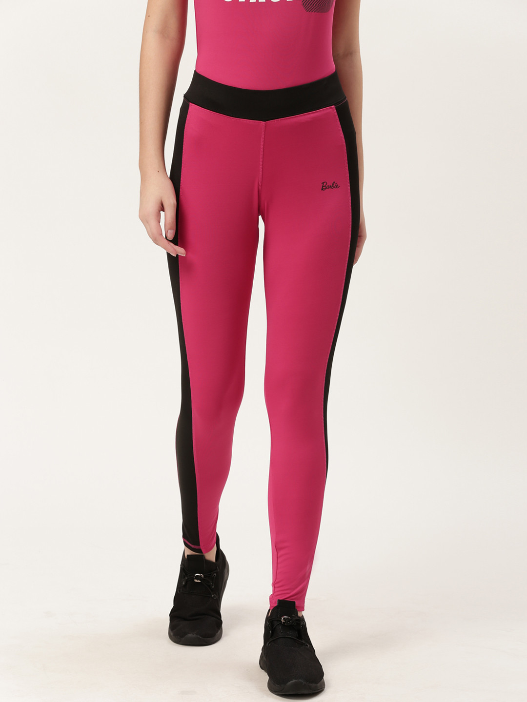 Buy Toothless Women Pink & Black Solid Barbie Tights - Tights for Women ...