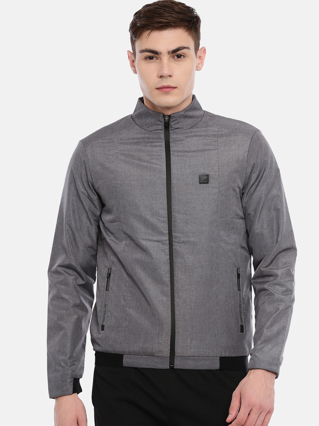 Buy Proline Active Men Grey Solid Bomber Jacket - Jackets for Men ...
