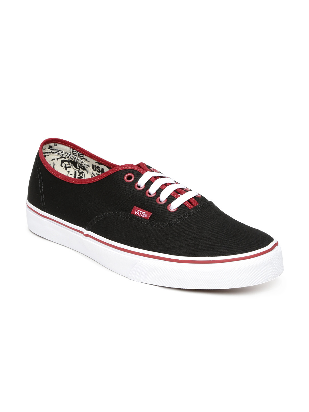 Buy Vans Men Black Authentic Sneakers - Casual Shoes for Men 1192523 ...