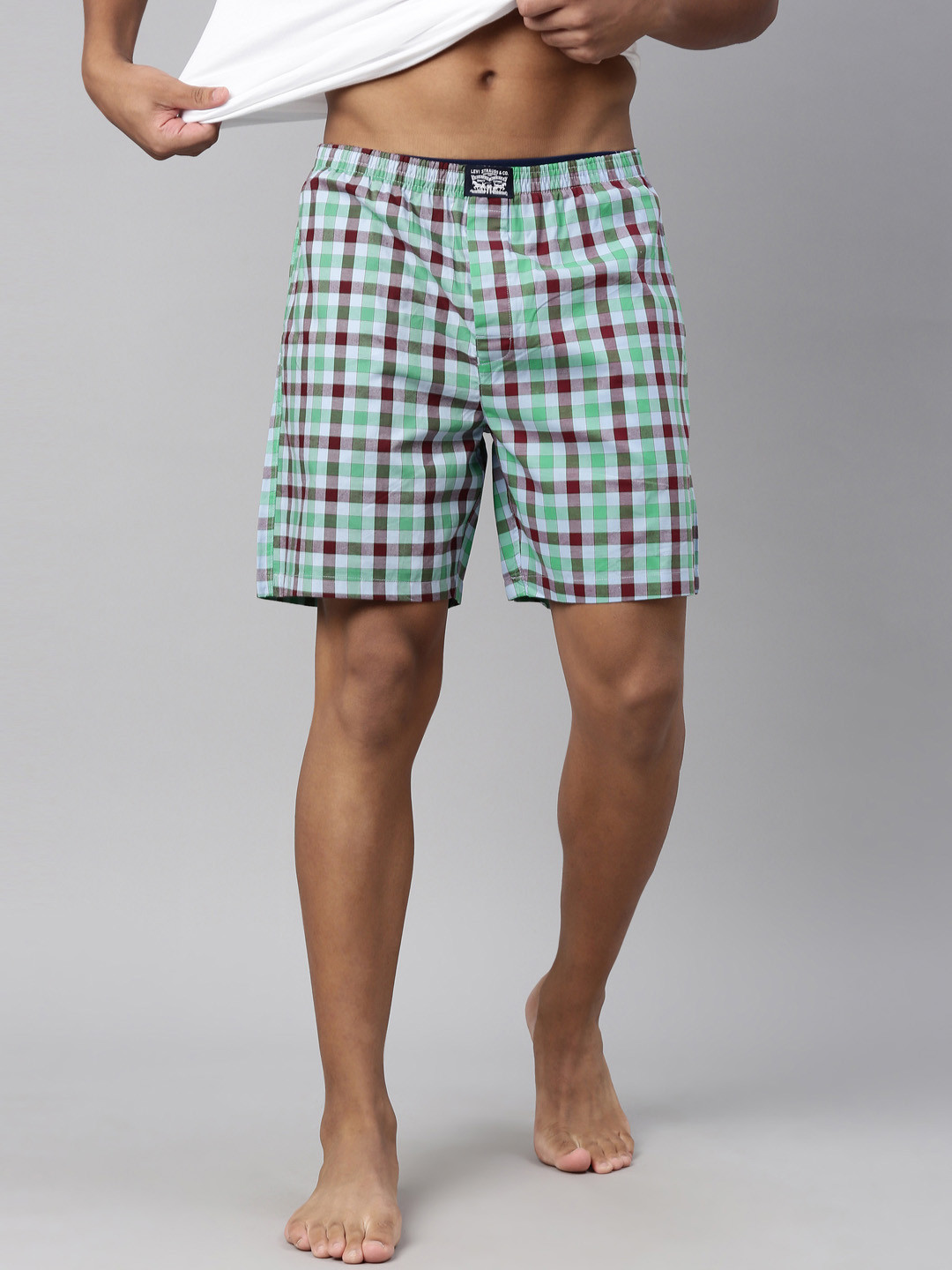 Buy Levis Men Checked Cotton Woven Soft Boxer Shorts With Side Pocket ...