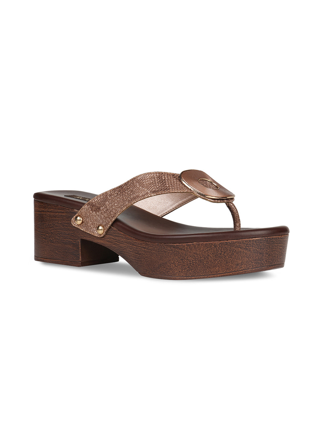 Buy Rocia Women Copper Toned Textured Platforms - Heels for Women ...