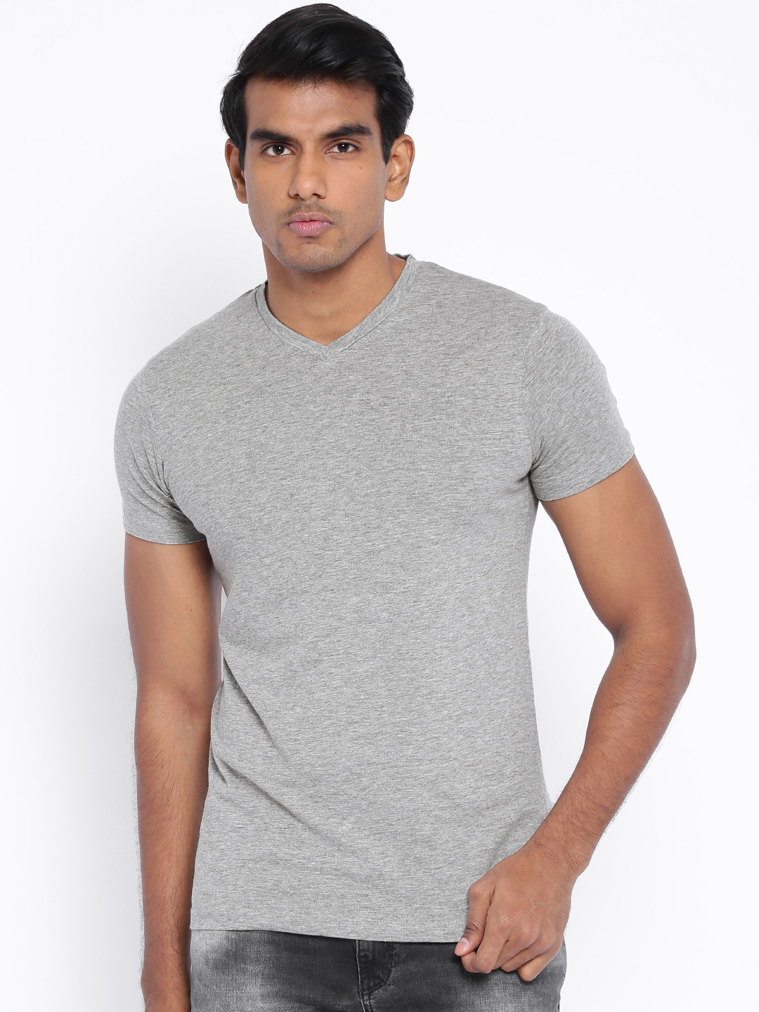 Buy People Grey Pure Cotton T Shirt - Tshirts for Men 1195054 | Myntra