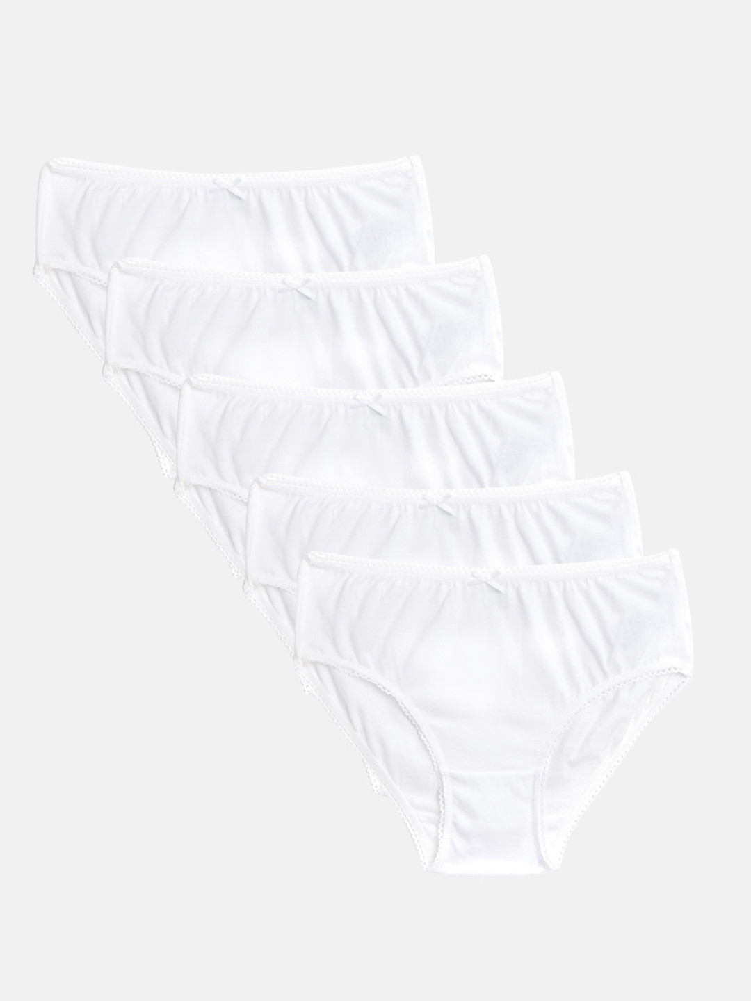 Buy Marks & Spencer Girls Pack Of 5 White Solid Basic Briefs T711200 ...
