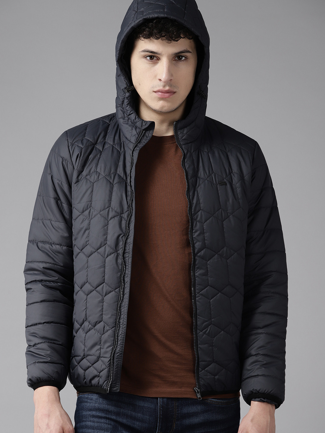 Buy The Roadster Lifestyle Co. Quilted Design Padded Hooded Jacket ...