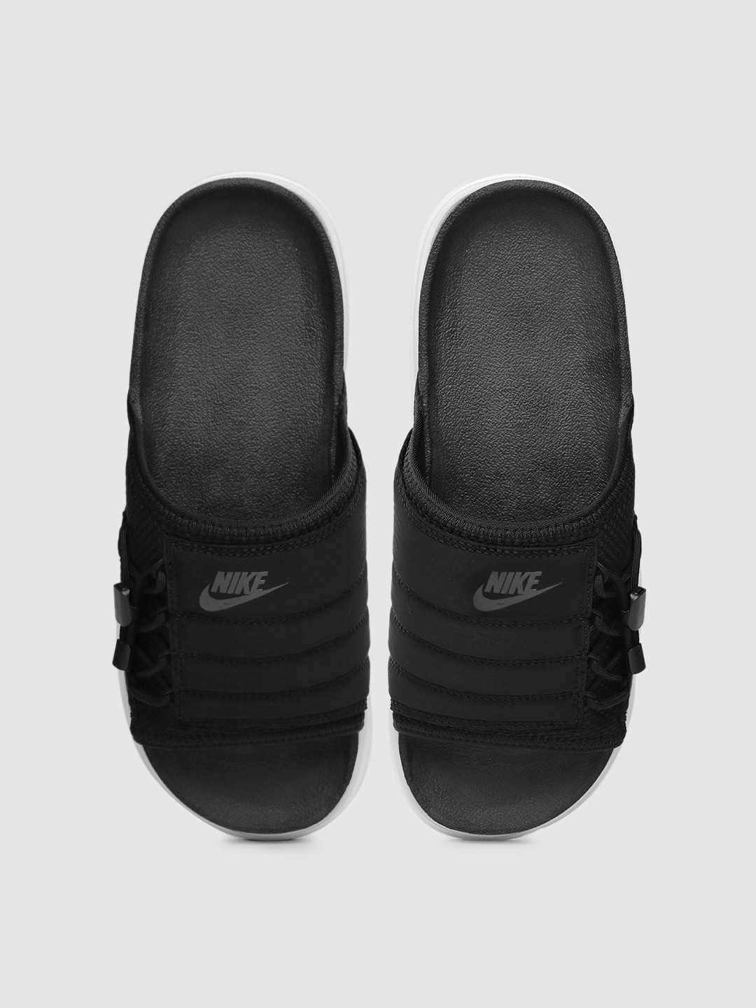 Buy Nike Women Black Solid ASUNA SLIDE Thong Flip Flops - Flip Flops ...