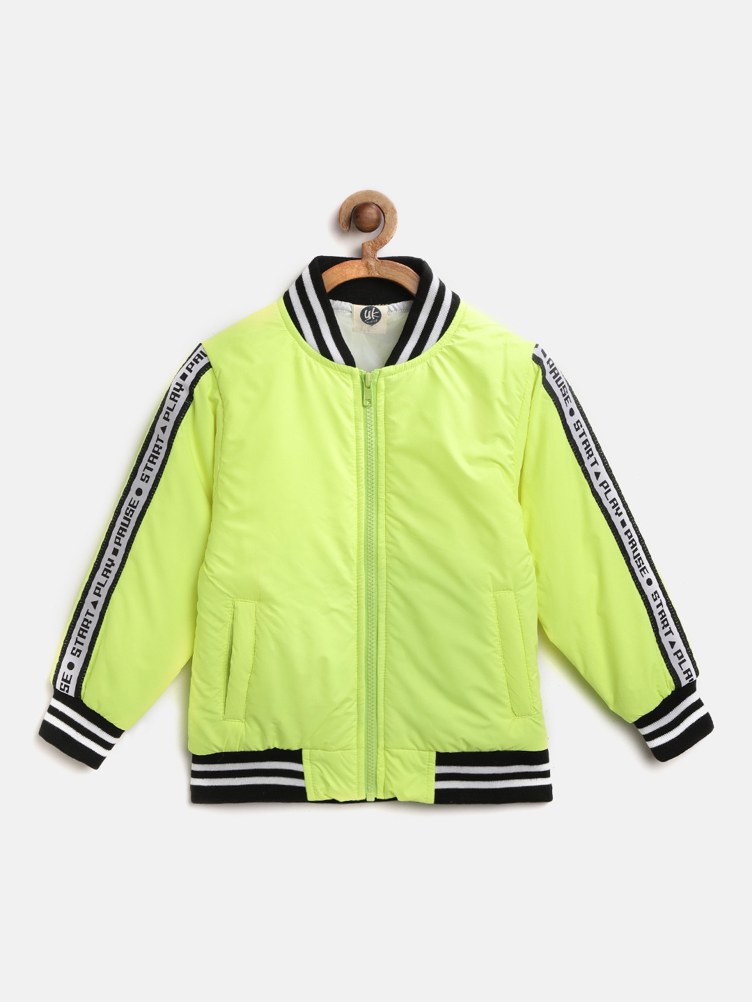 Buy YK Boys Fluorescent Green Solid Bomber Jacket - Jackets for Boys ...