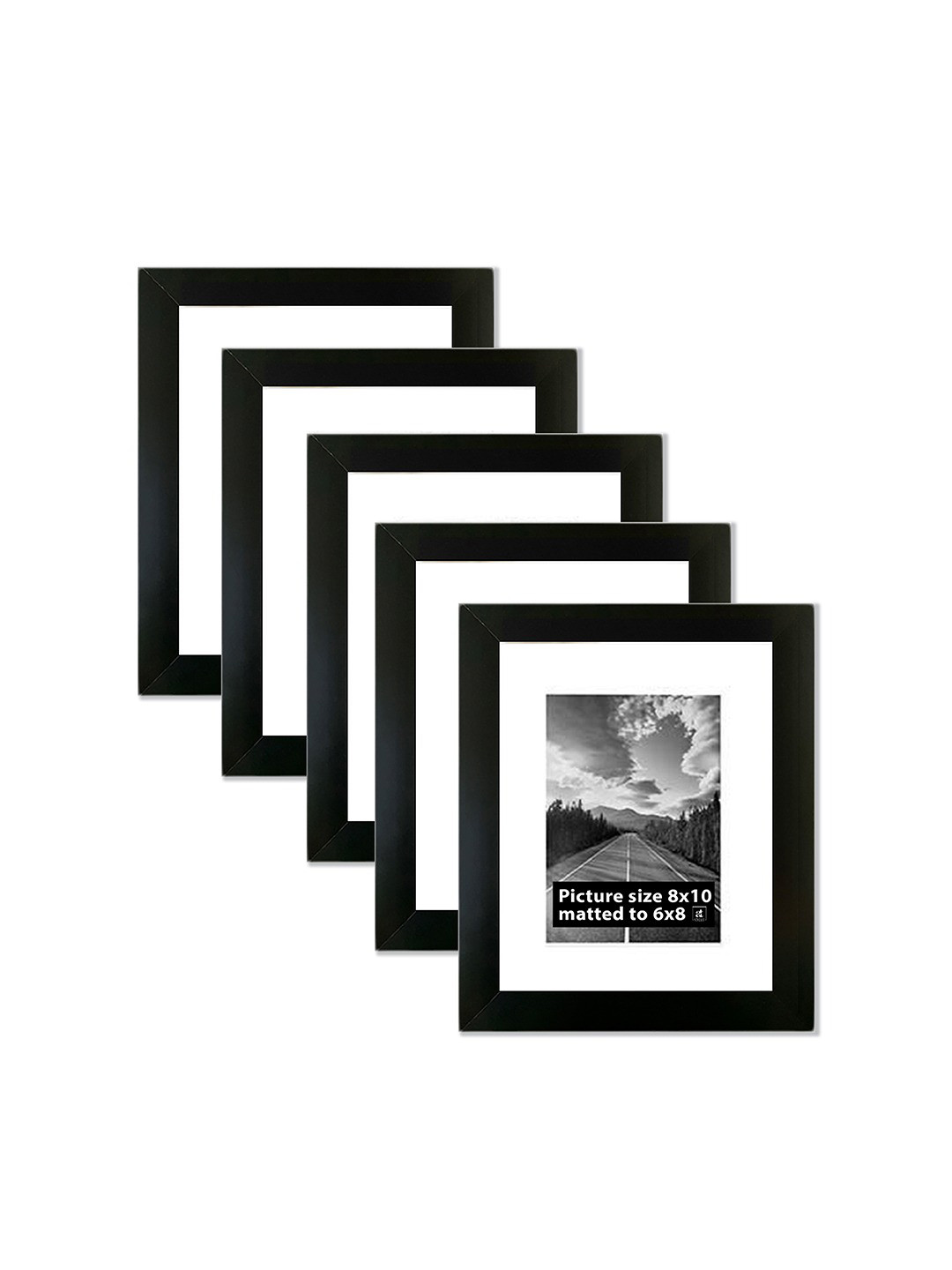 Buy Art Street Set Of 5 Brown Solid Individual Wall Photo Frames ...