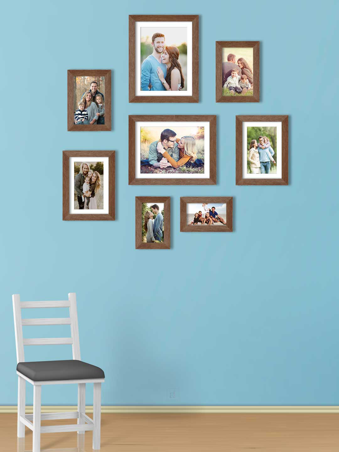 Buy Art Street Set Of 8 Brown Solid Individual Acrylic Photo Frames ...