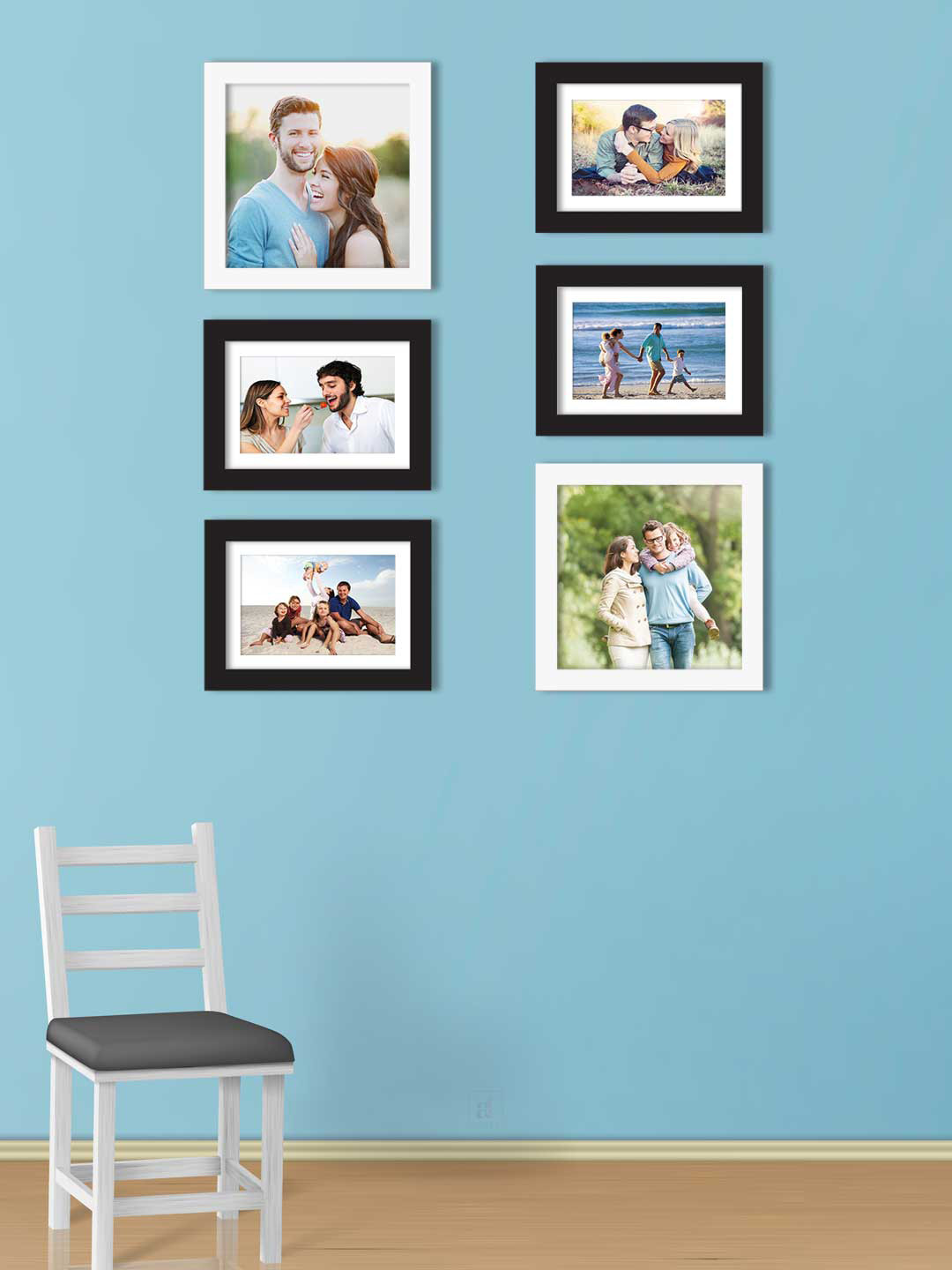 Buy Art Street Set Of 6 Black & White Individual Photo Frames - Photo ...