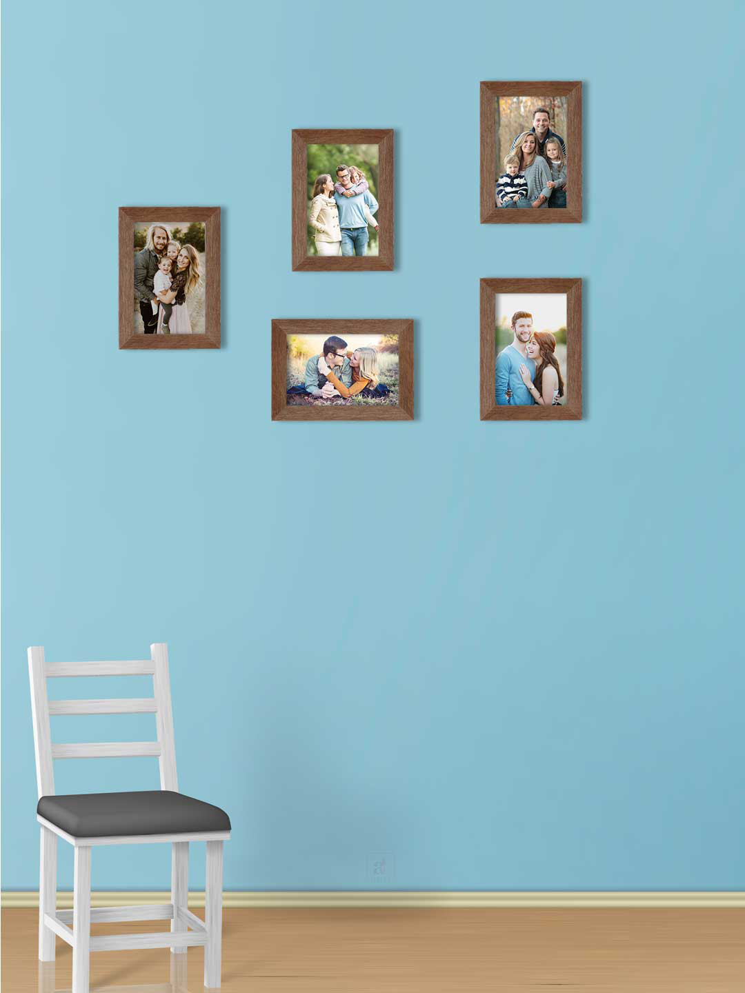 Buy Art Street Set Of 5 Brown Solid Individual Photo Frames - Photo ...