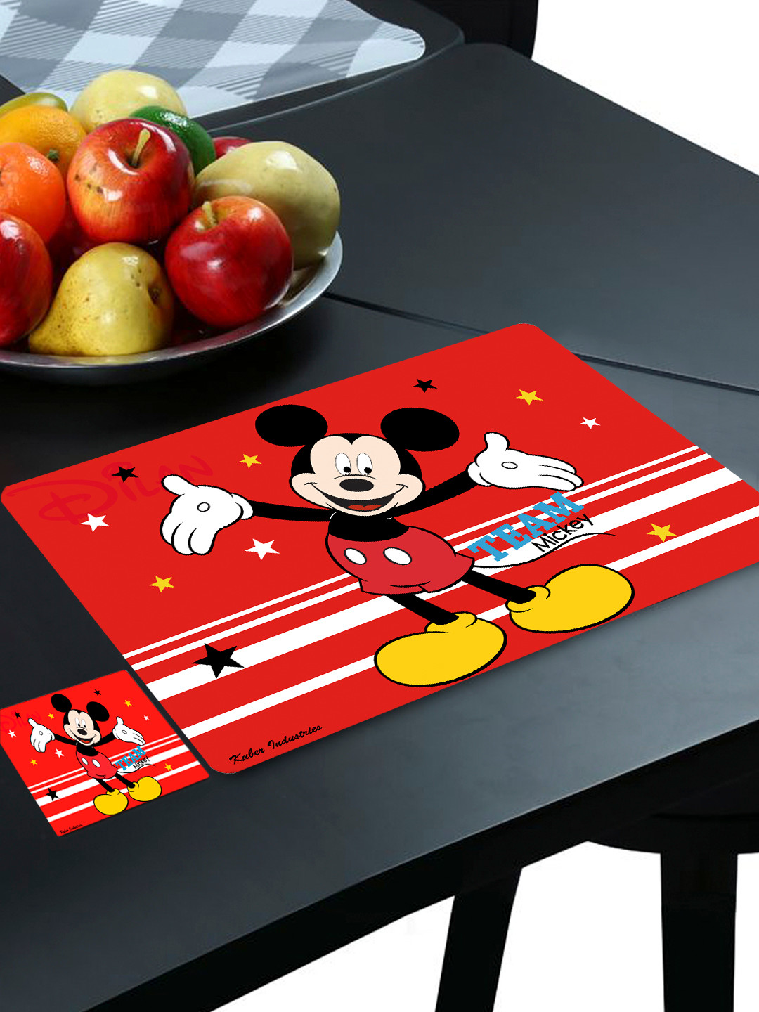 Buy Kuber Industries Set Of 6 Red Disney Team Mickey Dining Table Mat ...