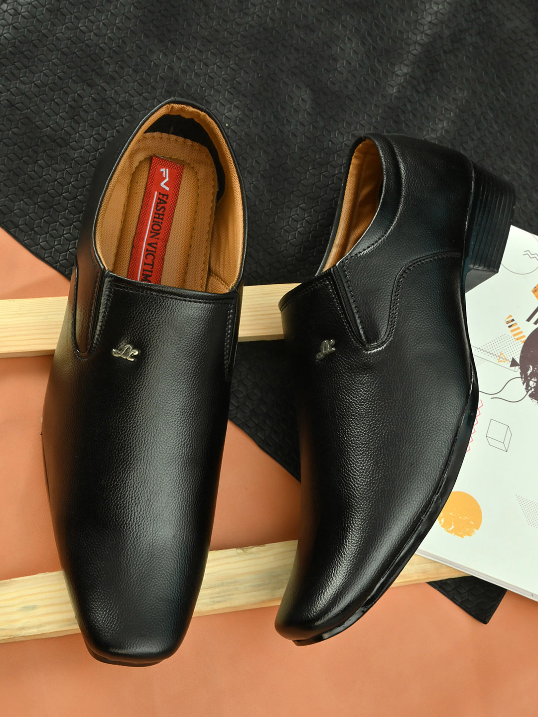 Buy Fashion Victim Men Black Solid Formal Slip Ons - Formal Shoes for ...