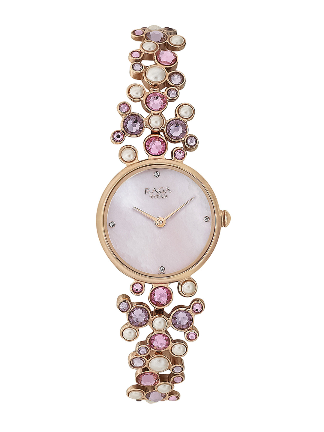 Buy Titan Raga Moonlight Women Pearly White Dial Embellished Watch ...