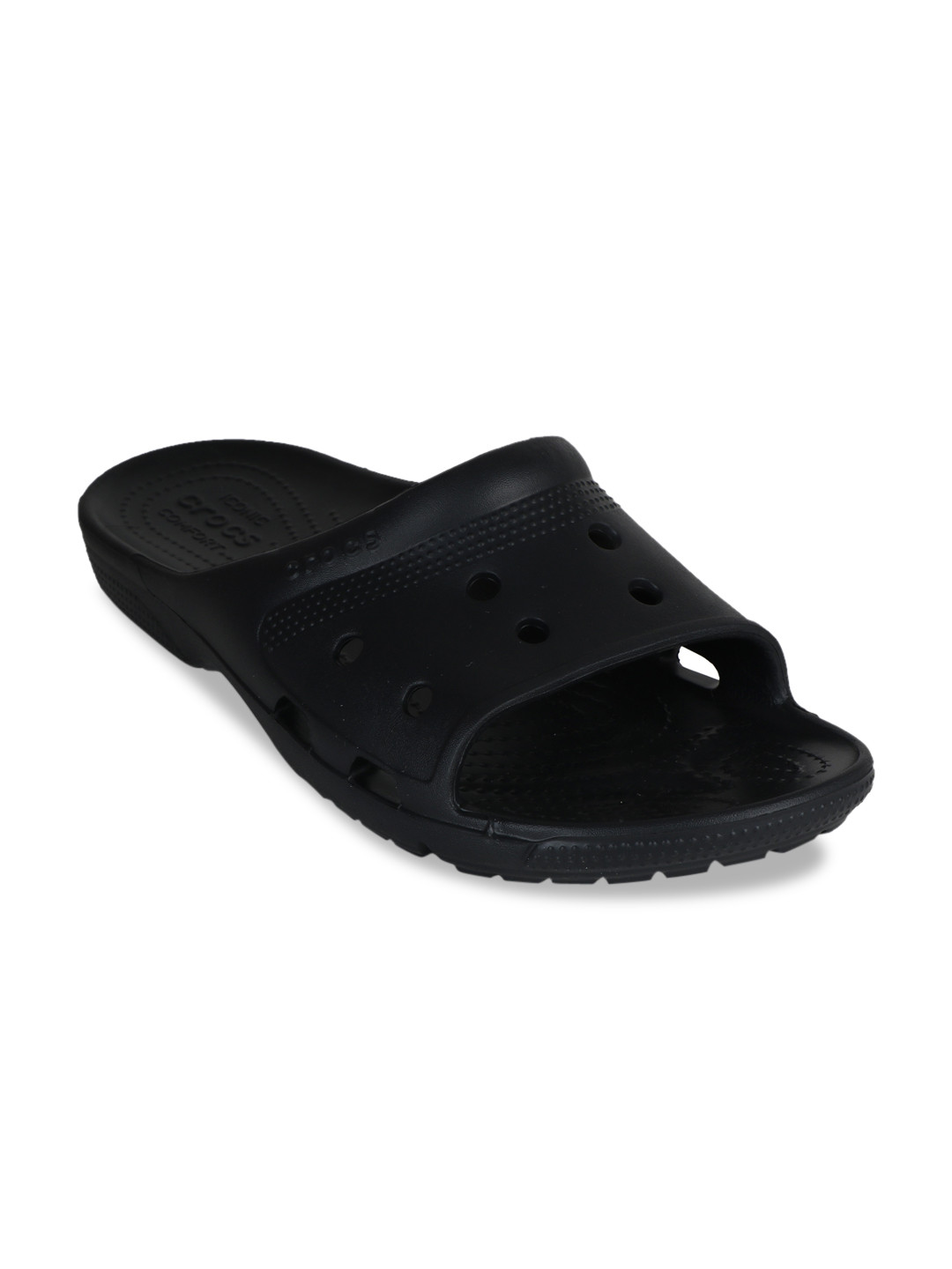 Buy Crocs Unisex Black Solid Coast Slides - Flip Flops for Unisex ...