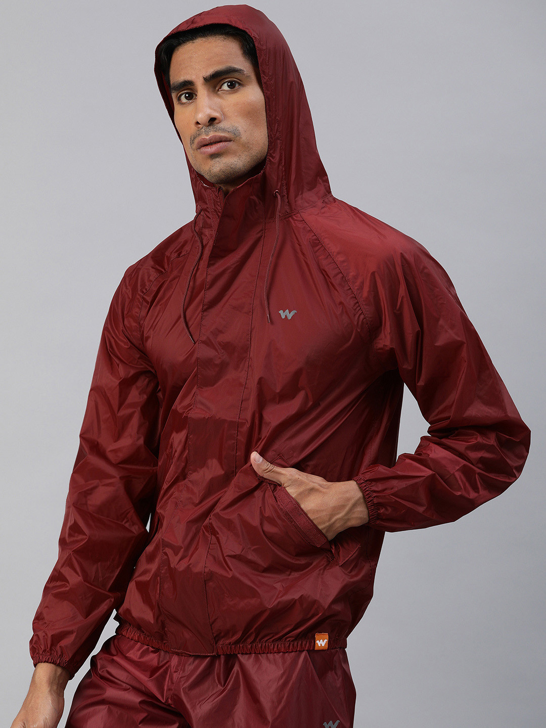 Buy Wildcraft Men Maroon Solid HypaDry Rain Jacket - Rain Jacket for ...