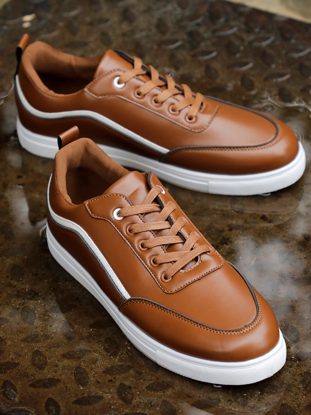 Buy HIGHLANDER Men Tan Brown Solid Sneakers - Casual Shoes for Men ...