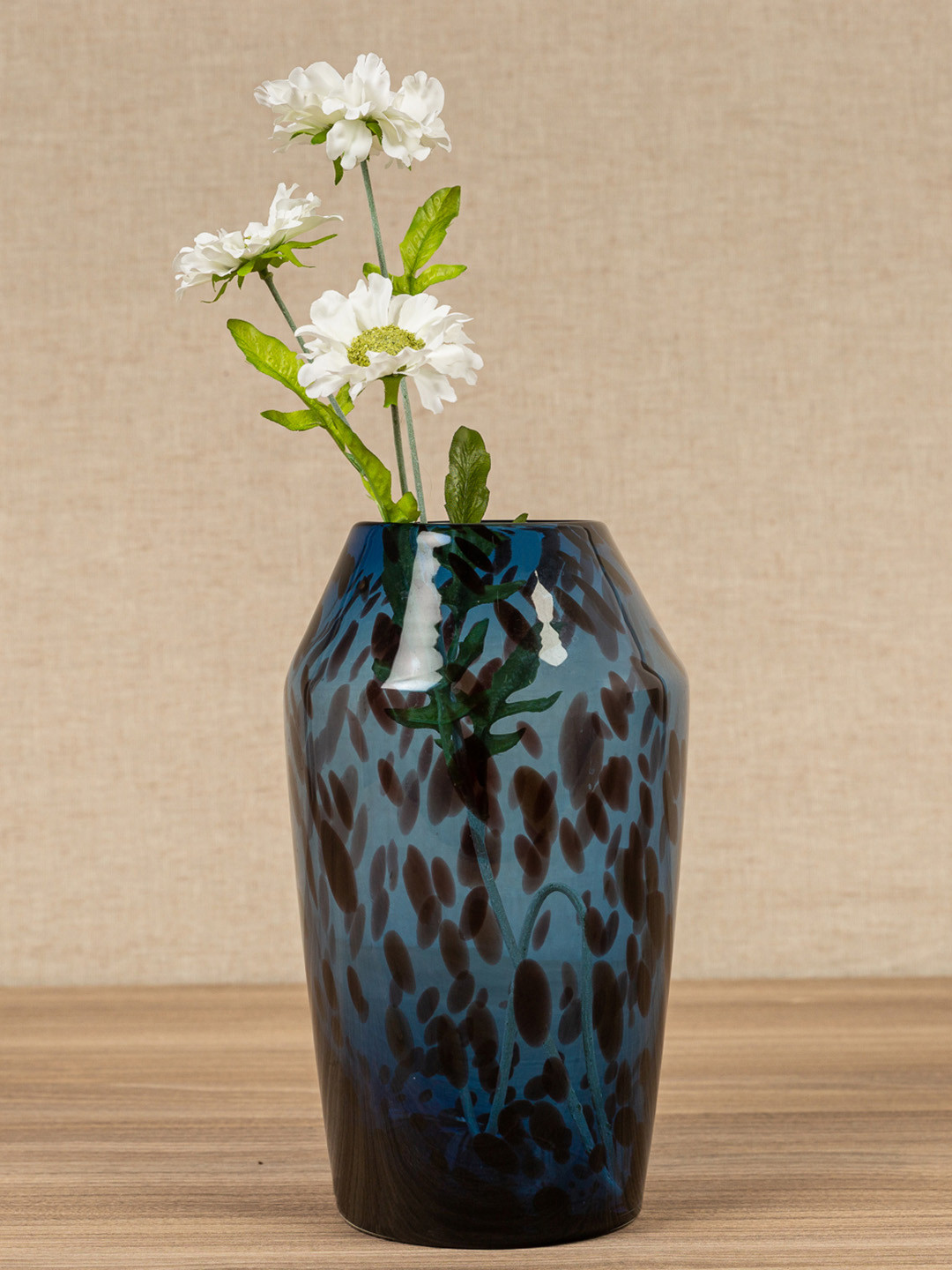 Buy Pure Home And Living Blue & Grey Dotted Glass Flower Vase - Vases ...