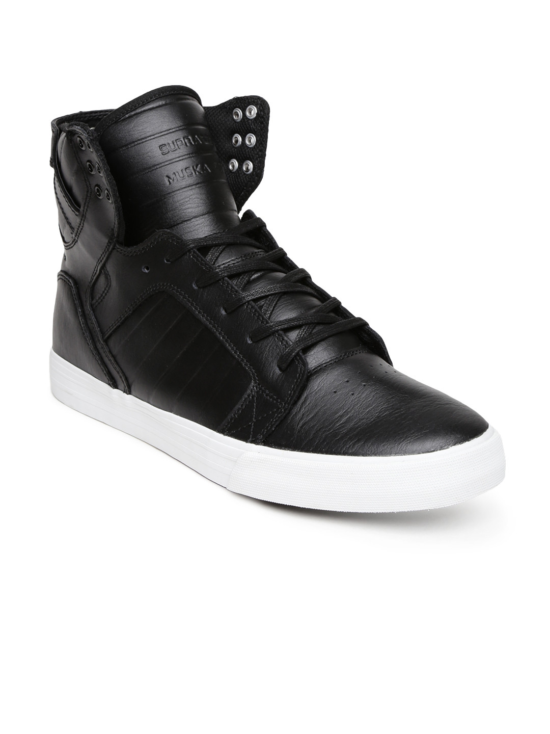 Buy Supra Men Black Skytop Leather Sneakers - Casual Shoes for Men ...