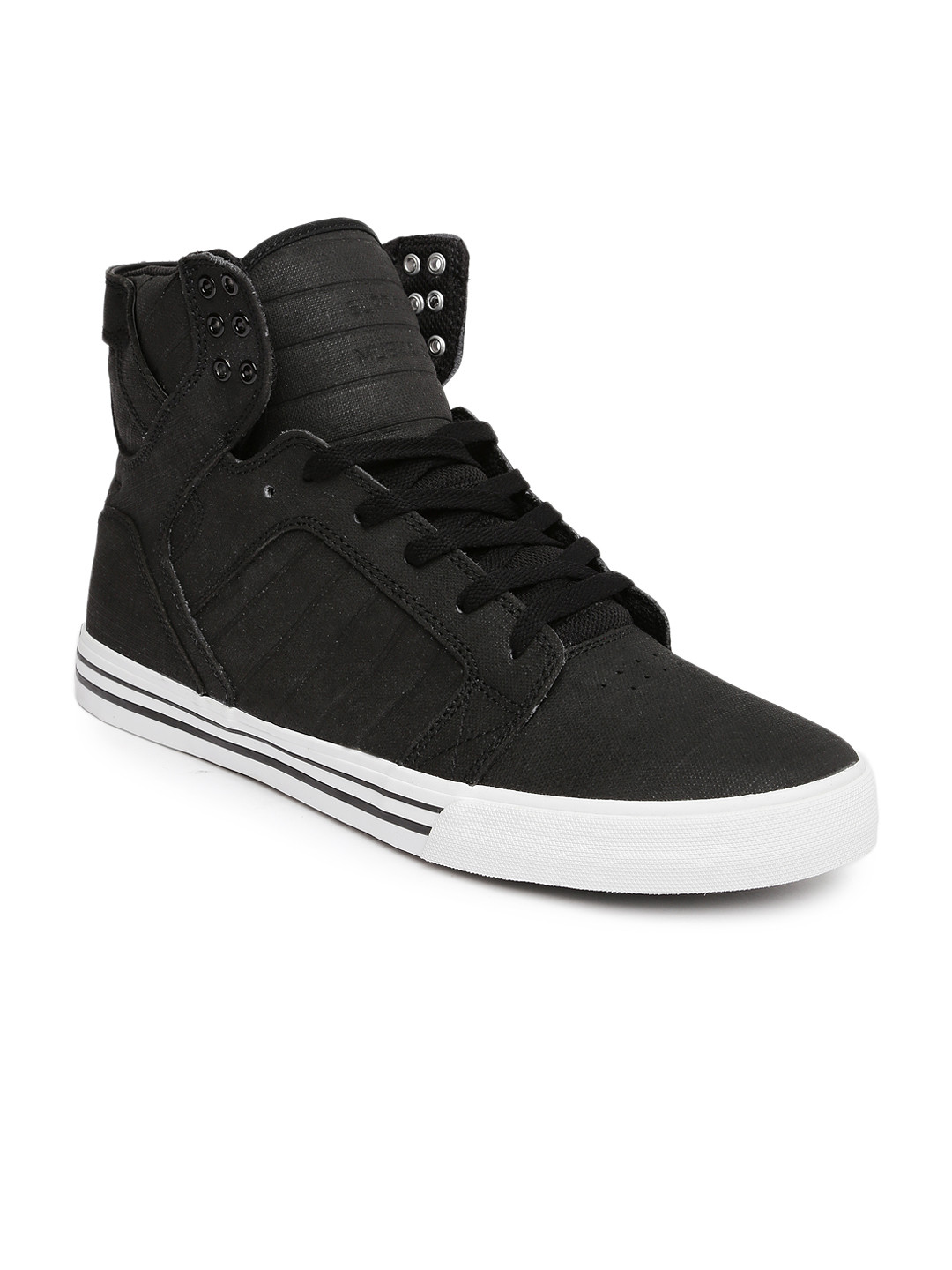 Buy Supra Men Black Leather Skytop Sneakers - Casual Shoes for Men ...