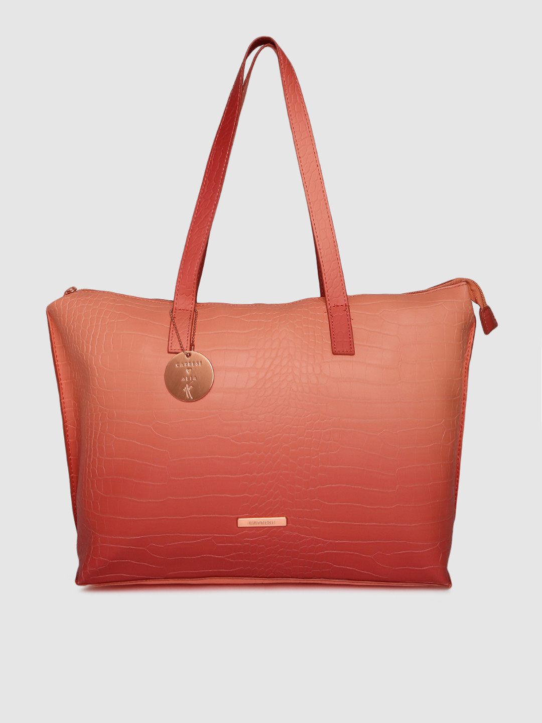 Buy Caprese Peach Coloured Textured Shoulder Bag - Handbags for Women ...