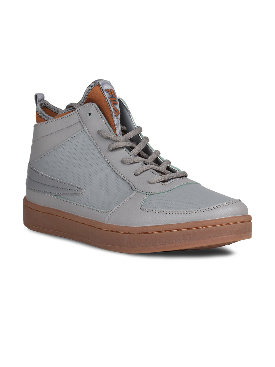 Buy FILA Men Grey Perforated Mid Top Sneakers - Casual Shoes for Men ...